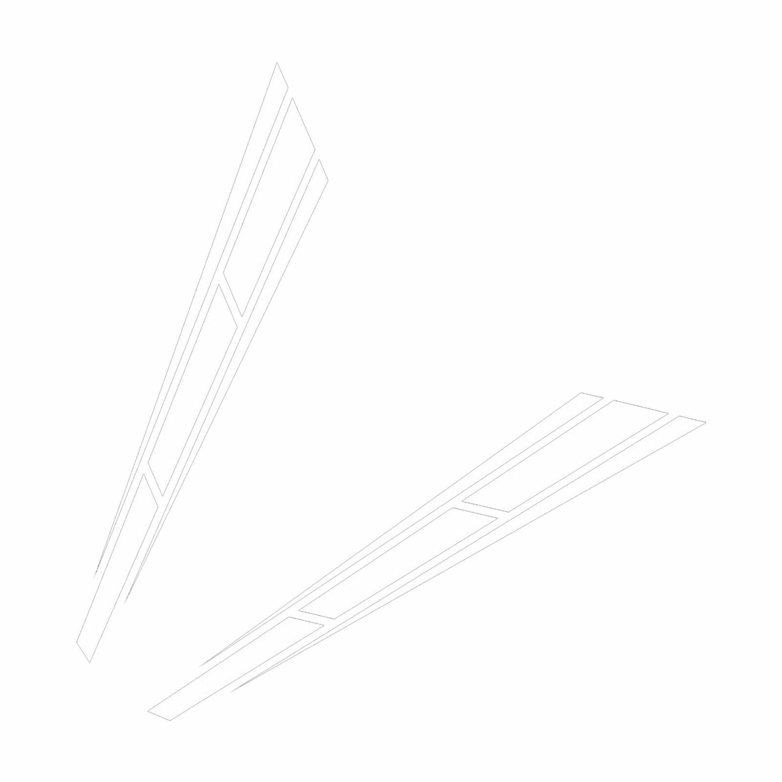 2 полосатые наклейки на капот белые, спортивный дизайн, для пикапов и внедорожников