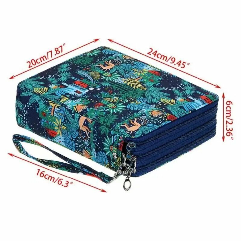 Пенал DIANNY, 120 слотов, на 3 молнии, для девочек, Kawaii, с ручкой