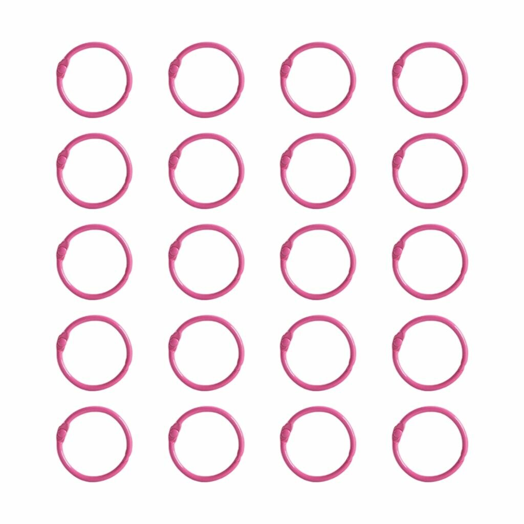 20 шт. Металлические кольца 25 мм для блокнотов и творчества, Роза красный - Внутренний 25 мм