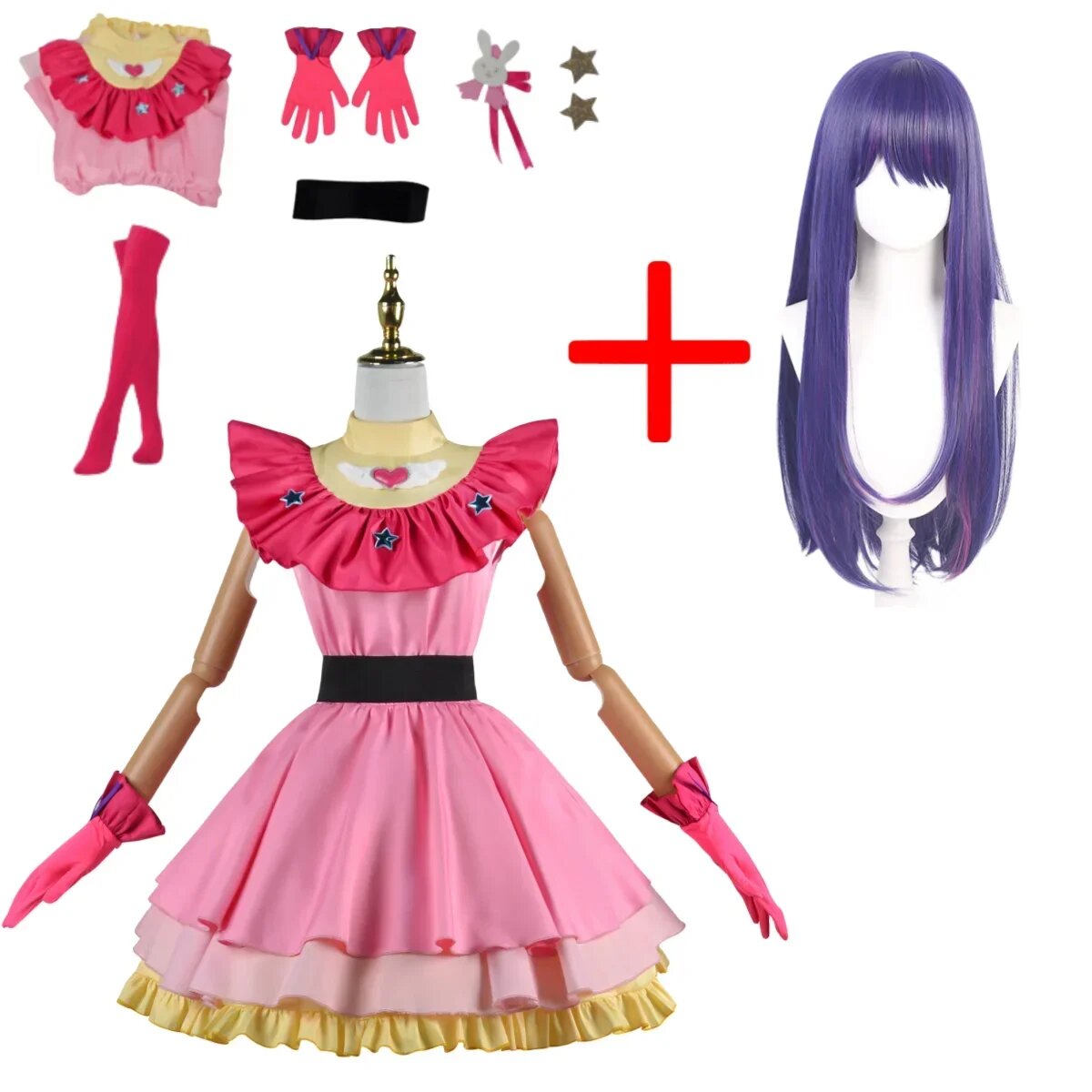 Косплей костюм Ai Hoshino из аниме OSHI NO KO Розовый, S, C1W1