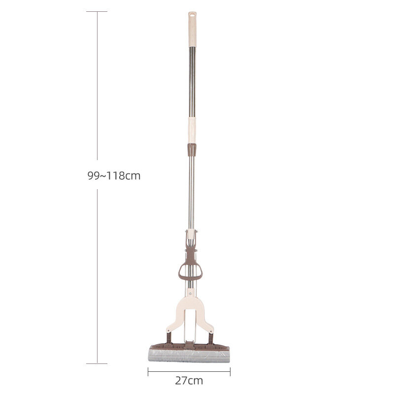Швабра, губчатая, бытовая, одноразовая, впитывающая, коричневая, 27см