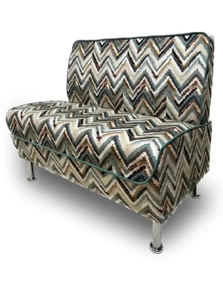 Диван прямой микс 99х65х84 см, нераскладной, волна полностью велюр