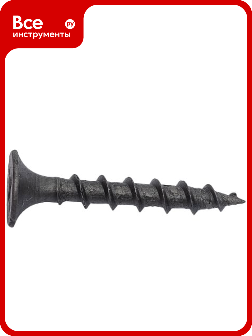 Саморез креп-комп черный, по дереву, 3,5х25, 100 шт. чд25мф, со шлицем
