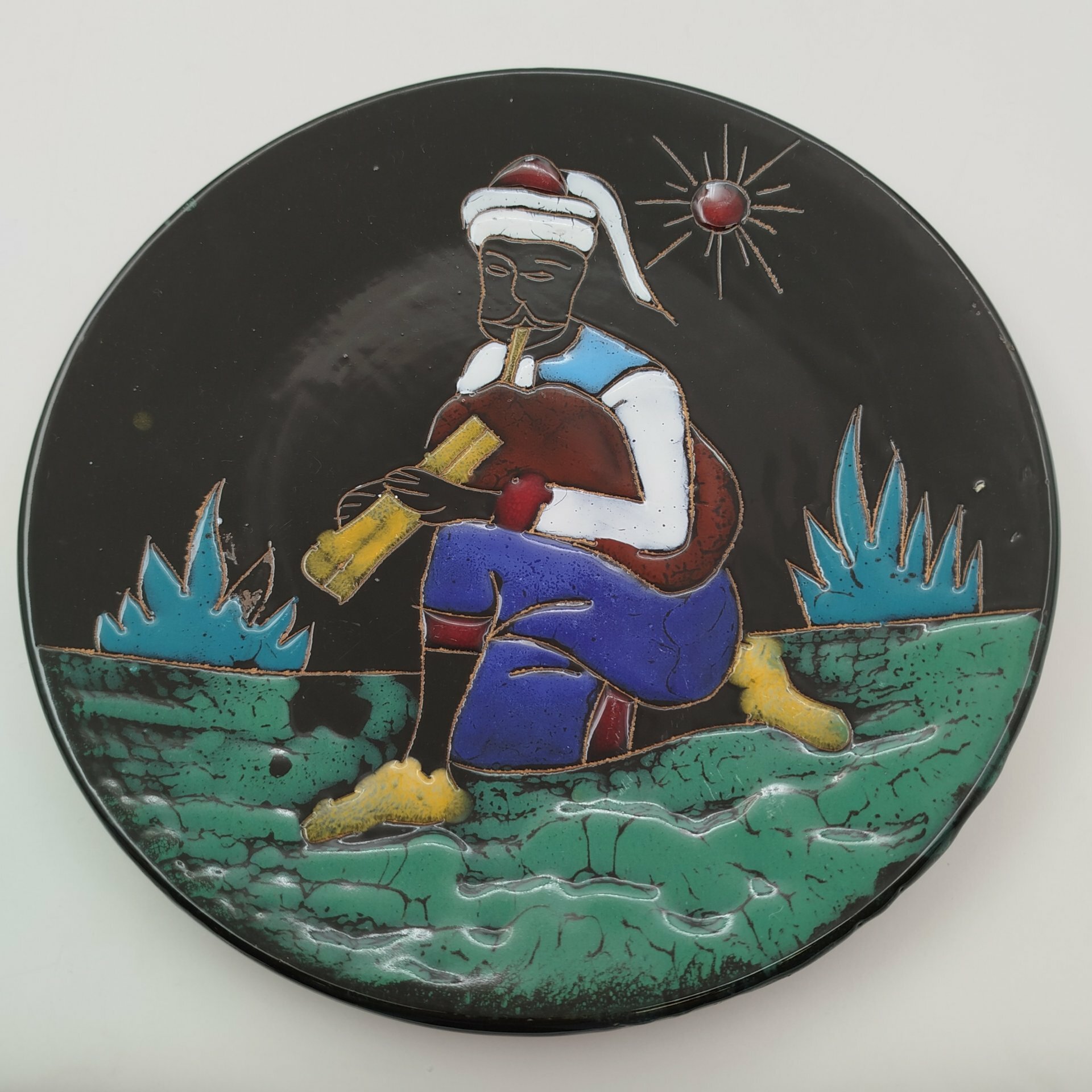 Блюдо декоративное "Мизвад", фаянс, майолика, Тунис, 1950-1970 гг.