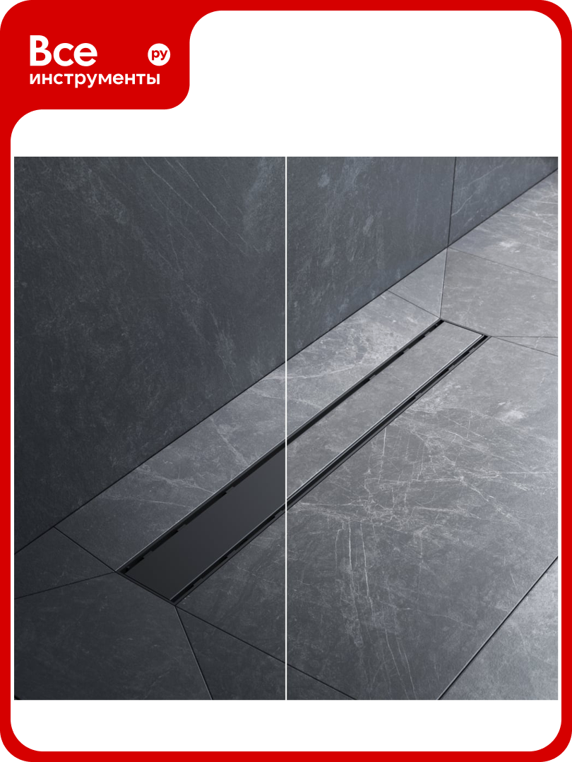 Линейный, AM.PM, трап для душа AM. PM PrimeFlow универсальный затвор Tile 60см цвет черный мат W02SC-U11-060-04BM, 45 л