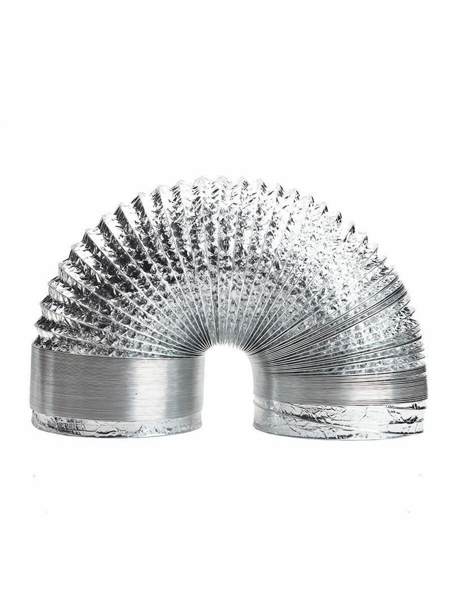 Гибкий Воздуховод Из Алюминиевой Фольги Для Вентиляции И Кондиционирования 2м Диаметр 180мм Серебристый