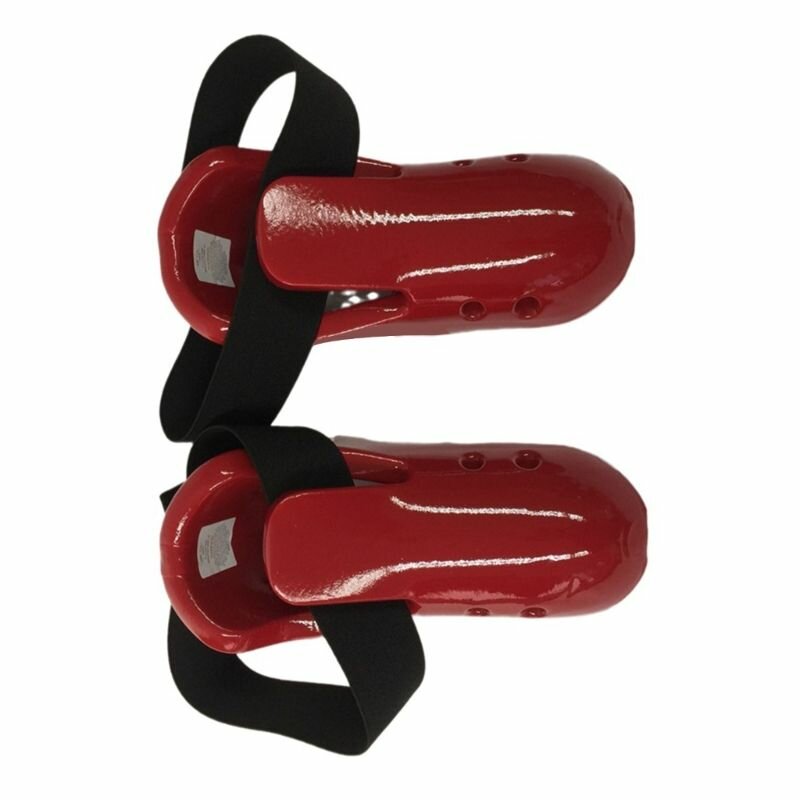 Защитное снаряжение для тхэквондо-Щитки ног тхэквондо-Красный XL