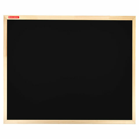 Доска для мела магнитная 50х70 см, черная, деревянная рамка, BRAUBERG "Wood", 238803