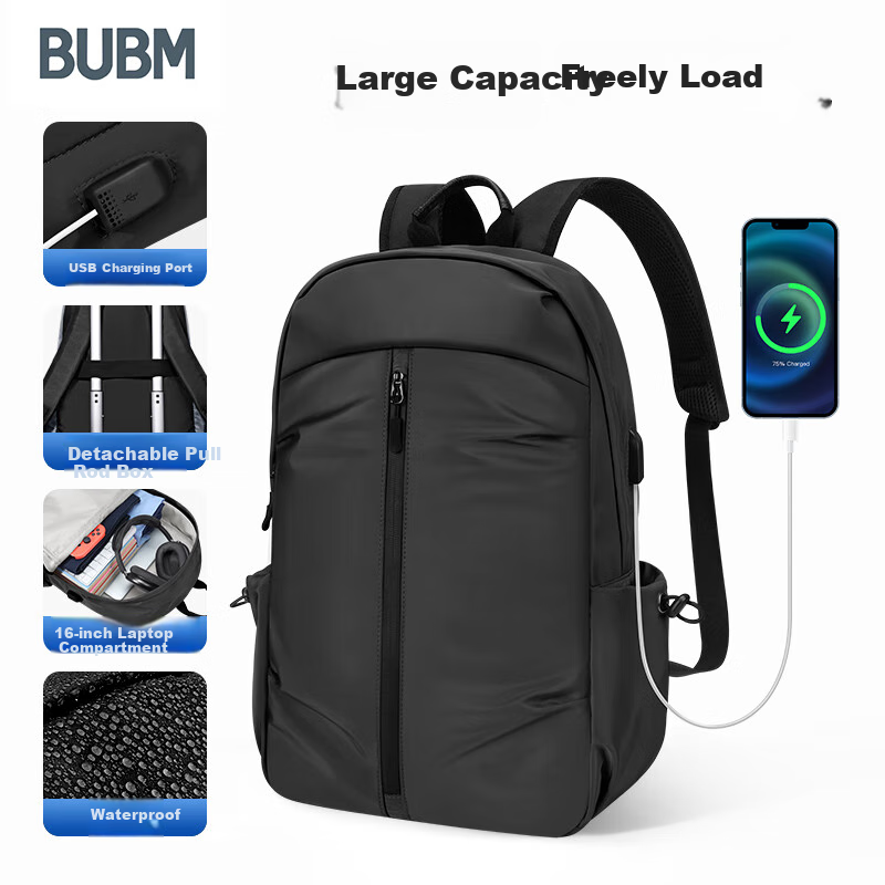 BUBM Men's Backpack Fashion Casual Travel Bag Computer Bag High School College Student Junior High School Backpack Women