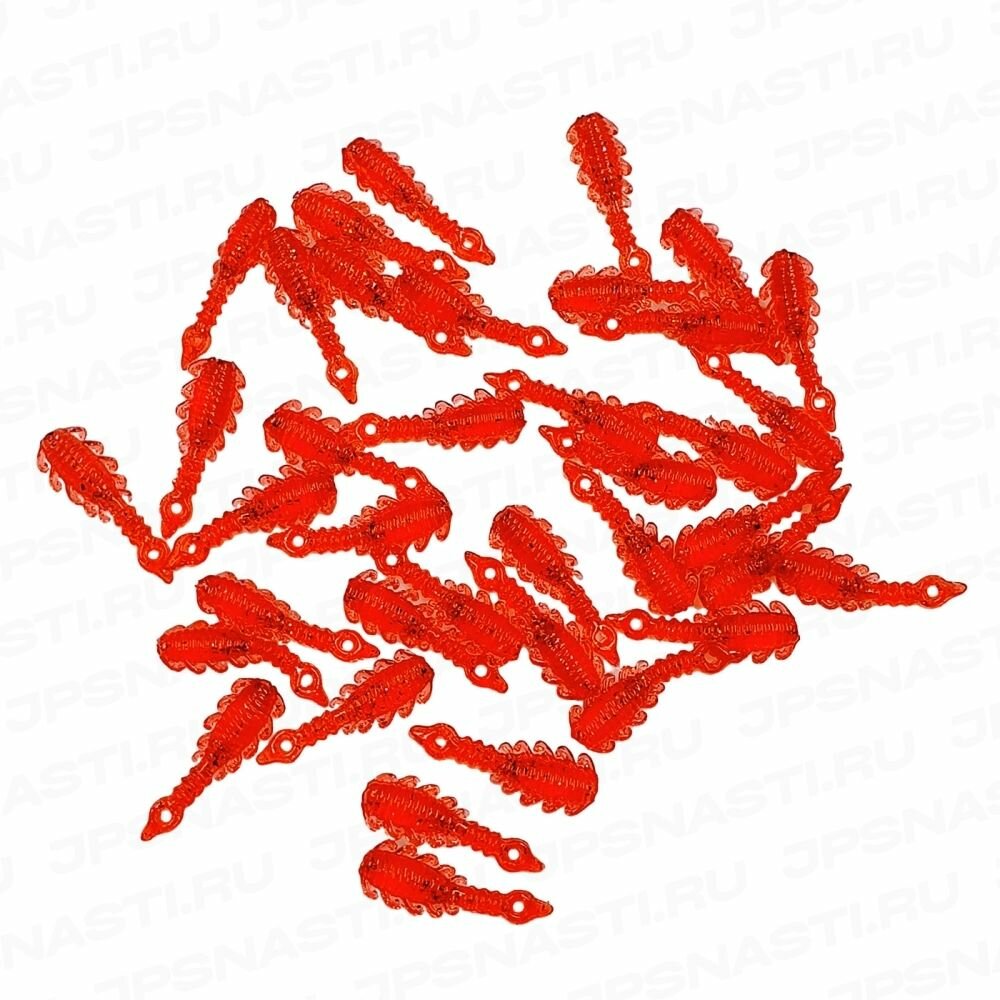 Силиконовые рыболовные приманки Eleven Lures Atata, 30 шт, #Ruby Red