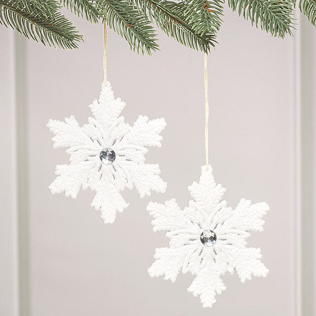 Набор елочных игрушек Снежинки - Ribovelle 12 см, 2 шт, Winter Deco, 1000483