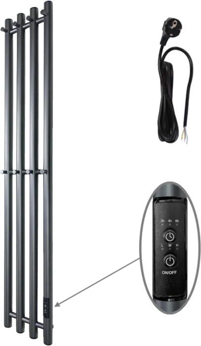 Полотенцесушитель электрический Маргроид Inaro 120х18, графитовый серый