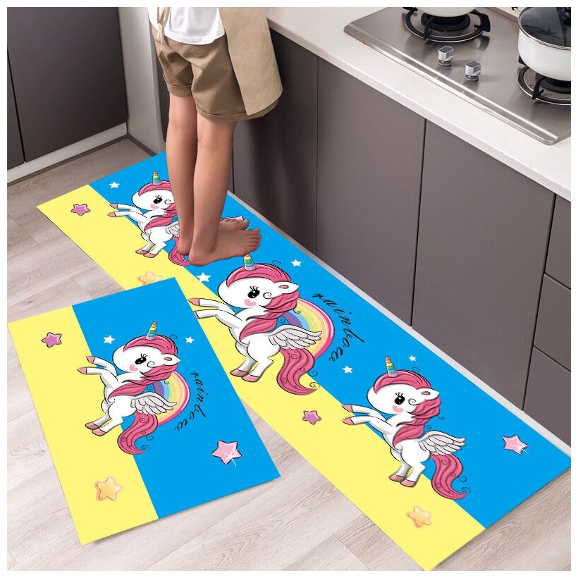 Коврики liuliudashun, 40x60 см и 40x120 см, машинная вязка, резиновые, 2 шт