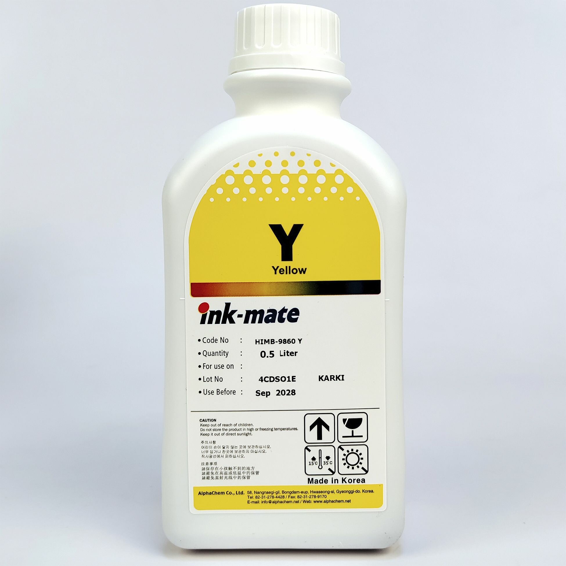 Чернила Ink-Mate желтые водные Yellow для плоттеров HP DesignJet T790, T795, T610, T2300, T770, T1100, T1300, T1200, T1120, T620, T120, T520, T125, T130, T525, T530 картриджей HP 72/727/764/711/11/88 500мл Y