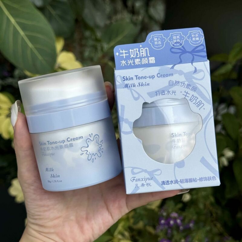 Крем-консилер Fanxiyue Peach Milk без макияжа, увлажняющий, выравнивающий тон кожи, ленивый крем без макияжа, не искусственный белый