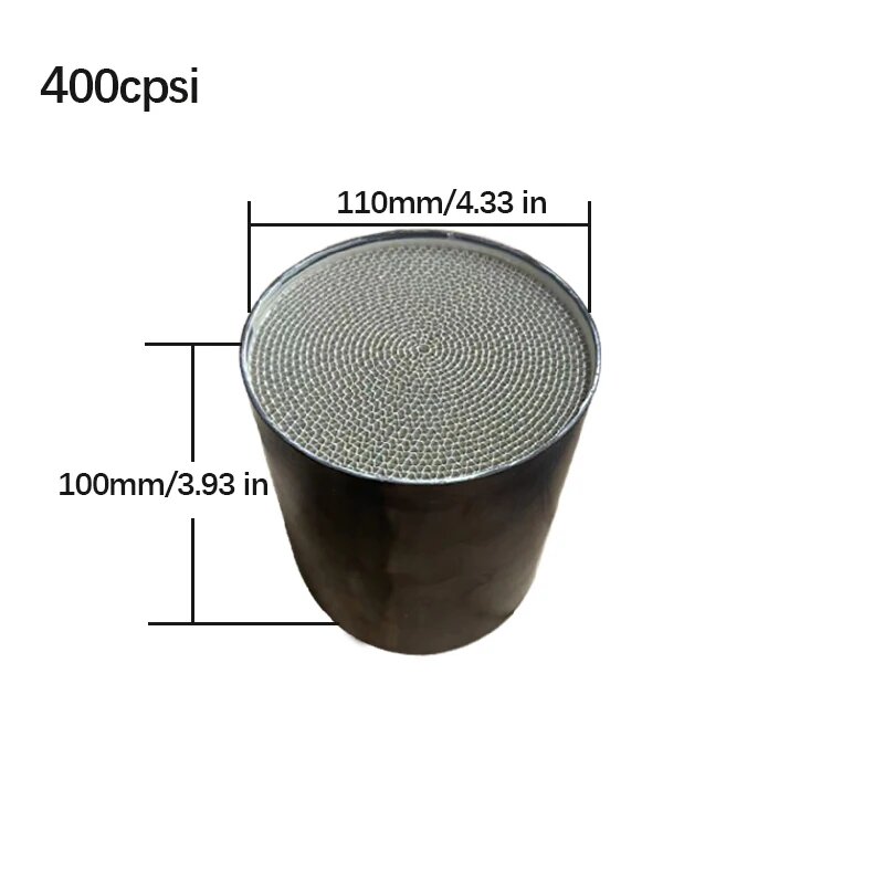 EURO 3 400 cpsi автомобильный катализатор с высоким расходом, металлический круглый каталитический нейтрализатор для выхлопных систем газовых двигателей 110-100mm 400cpsi