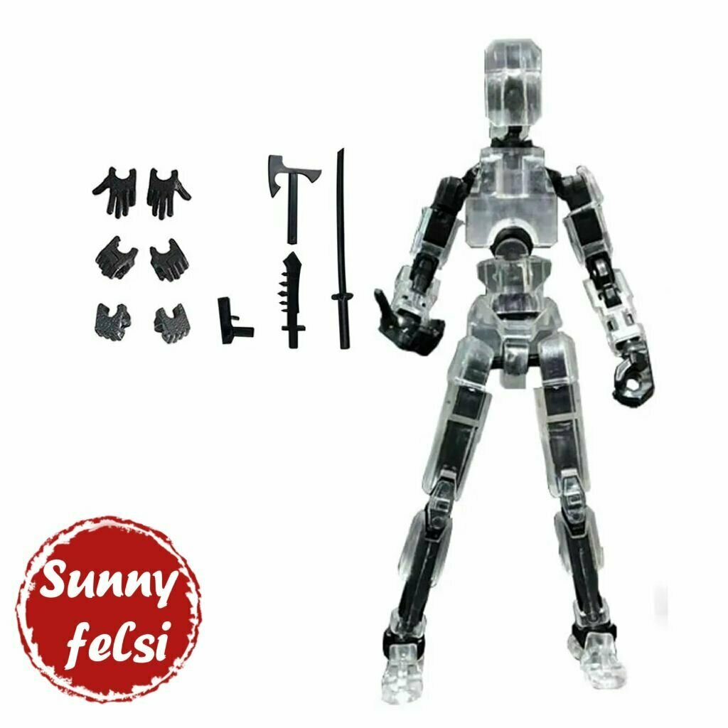Подвижная шарнирная фигурка робота с аксессуарами для игр и коллекции – гибкие суставы, сменные детали, стильный дизайн