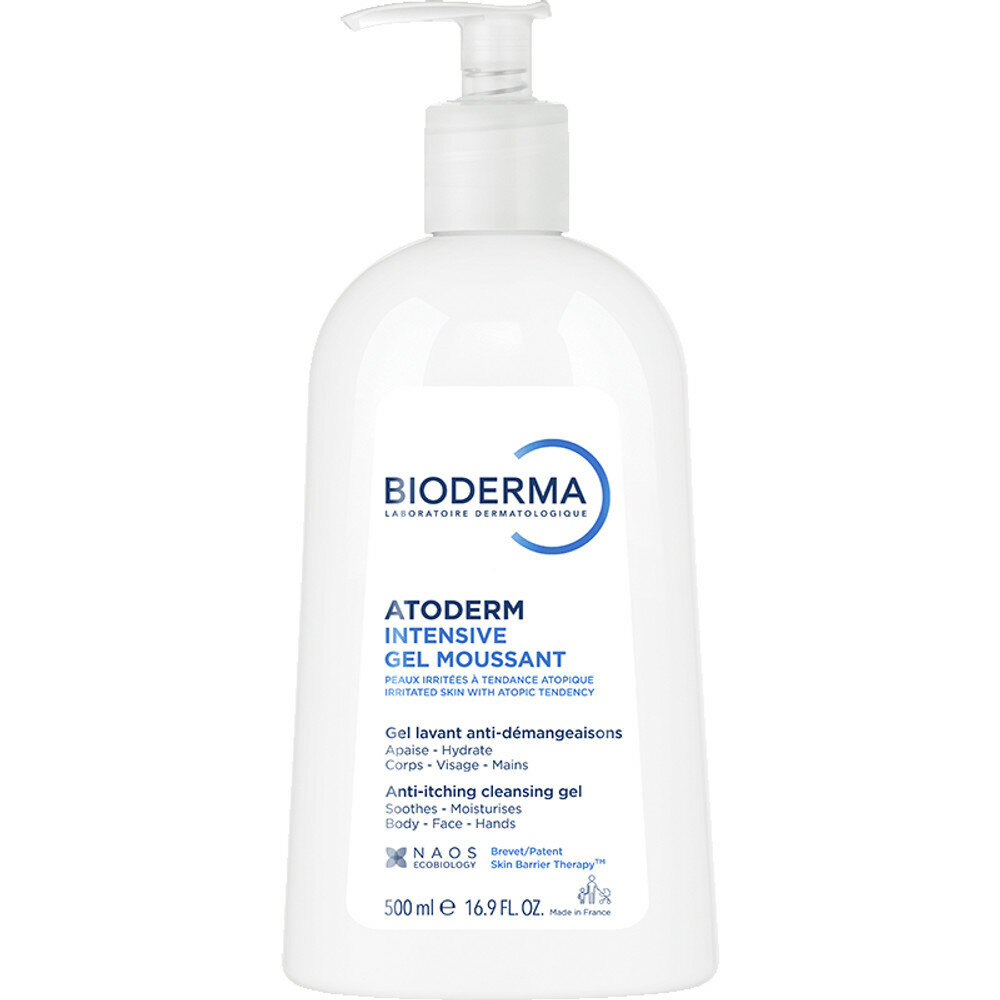 Bioderma Atodern Успокаиващий Гель Интенсив для сухой, раздраженной и атопичной кожи лица и тела 500 мл