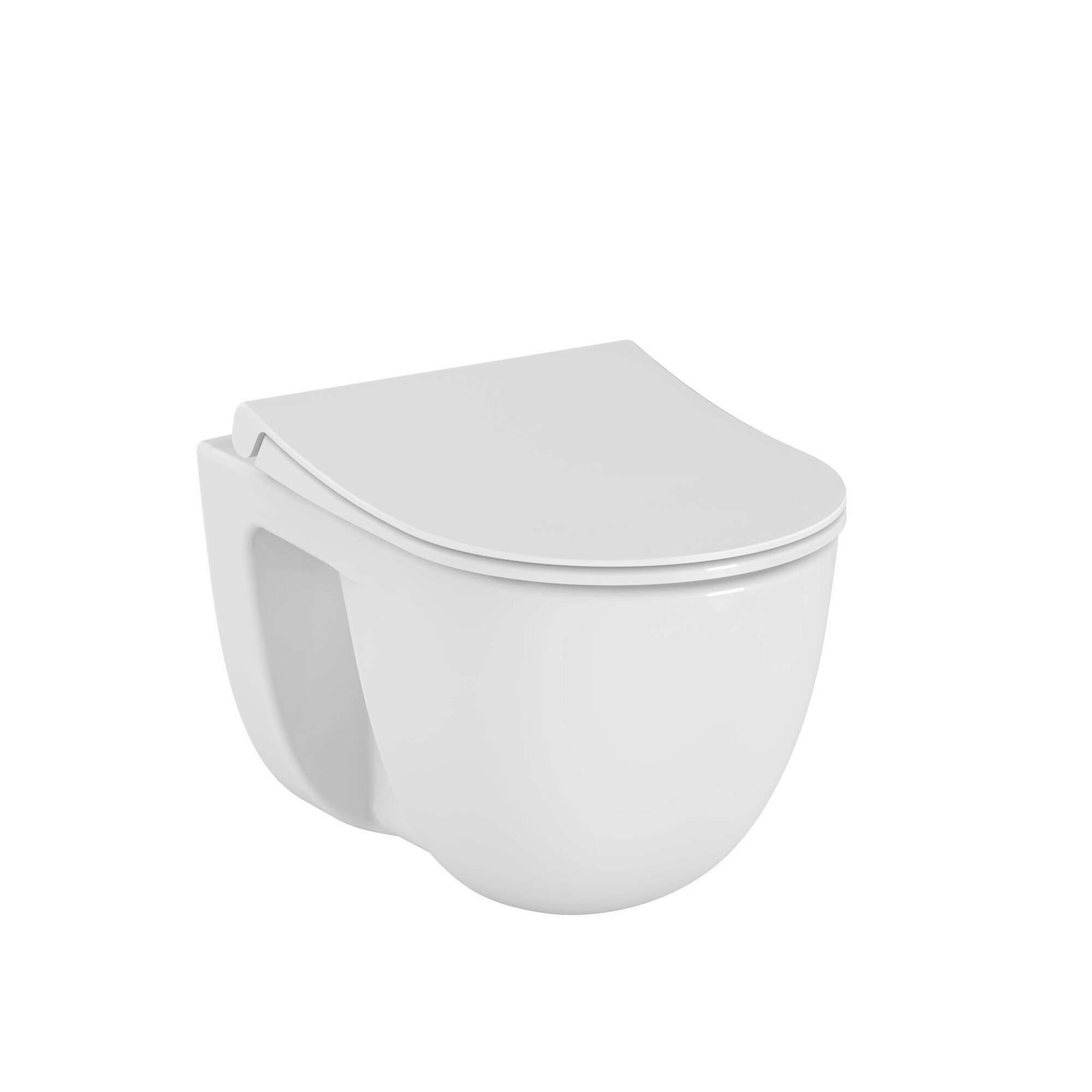 S40 Безободковый унитаз, фарфор, антибактериальная глазурь (сиденье 110-003-019) *