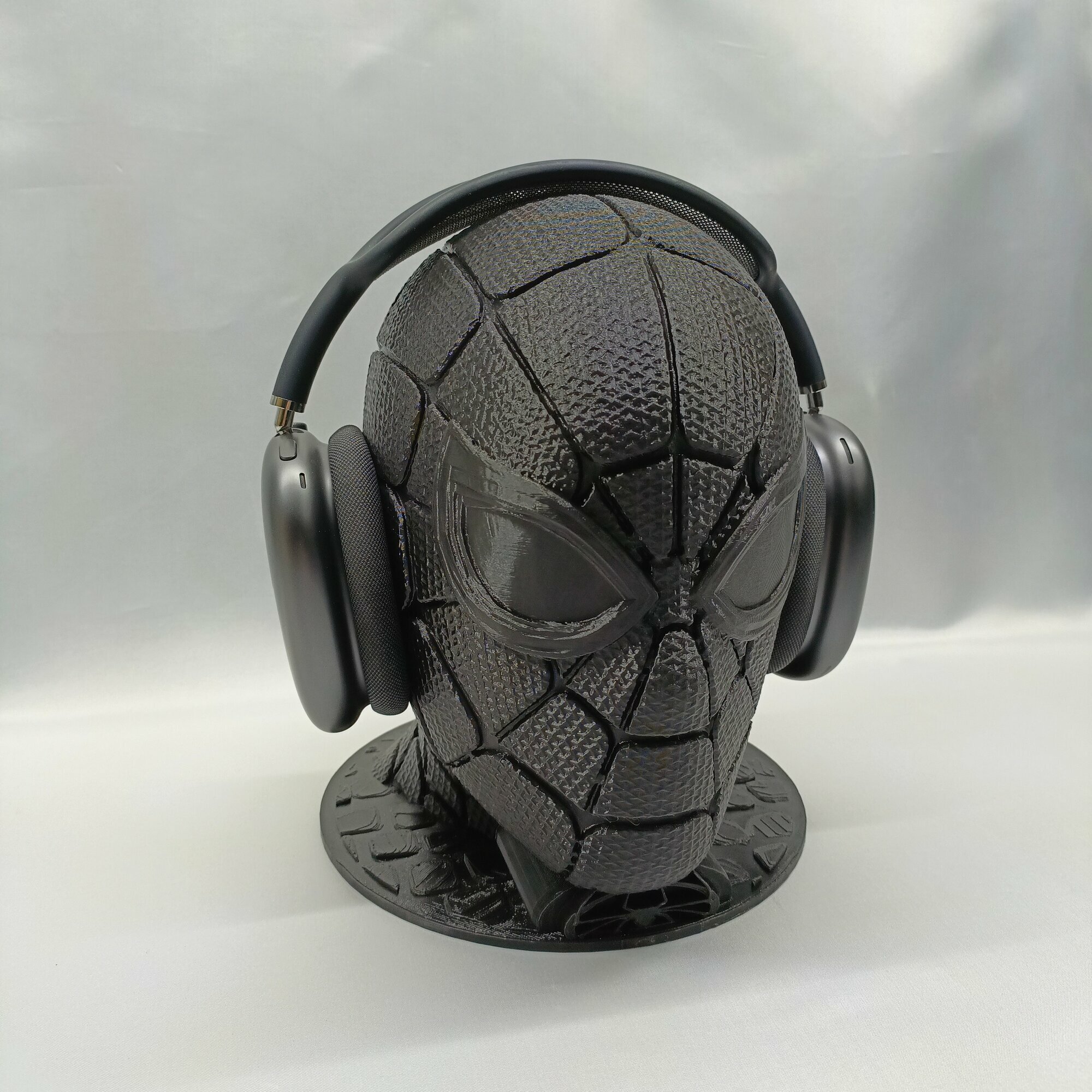 Держатель для наушников Человек Паук, настольный, голова, черный