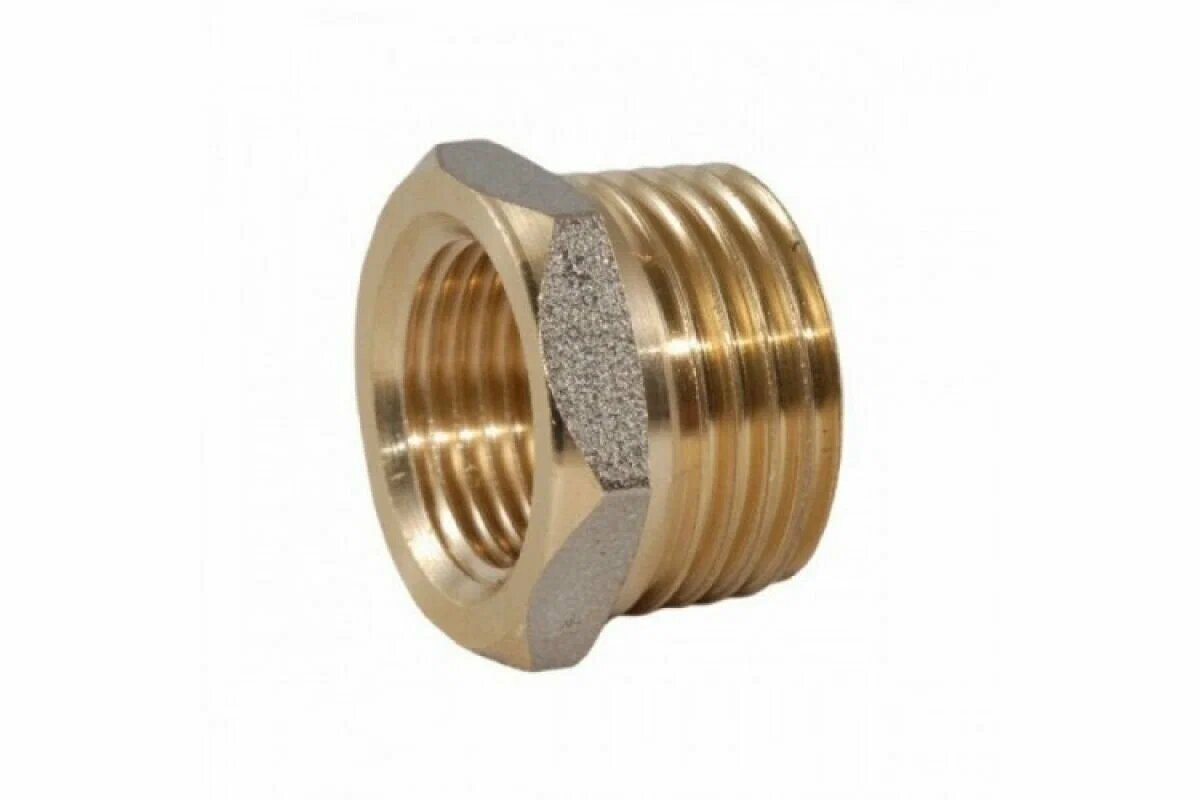 Футорка FRAP F335.0604, латунь, переходная, резьба, 1" x 1/2", наружная и внутренняя