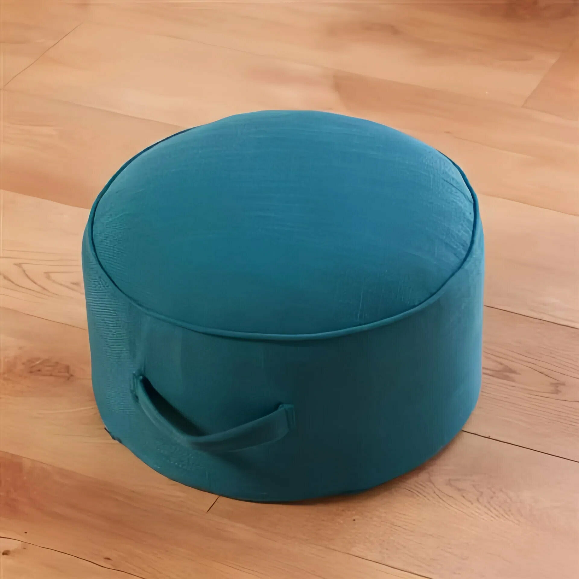 Табурет-футон Amadora, лен, МДФ, овальный, голубой, нагрузка до 200 кг