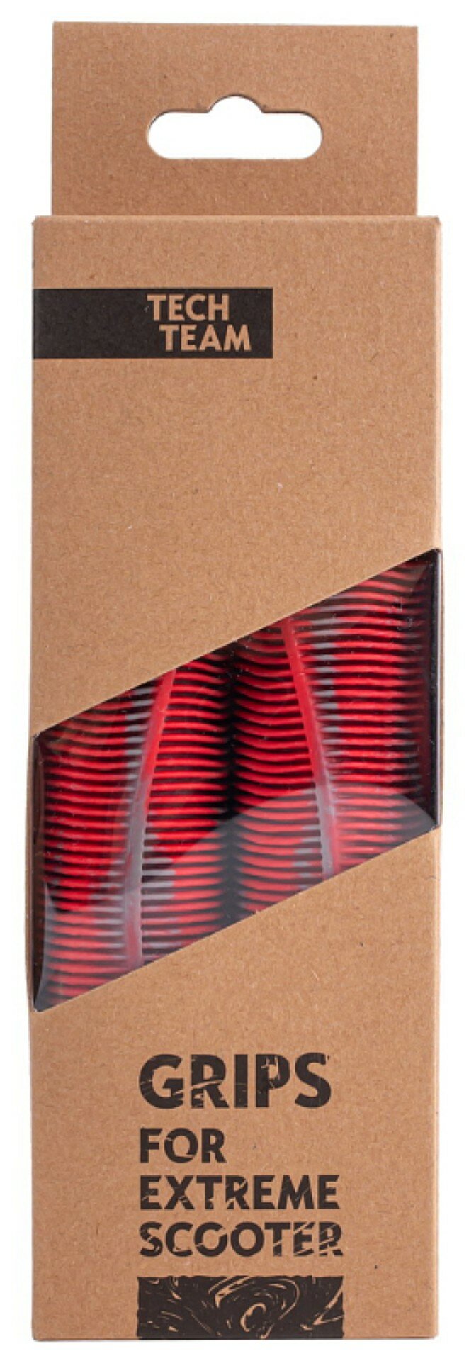 Грипсы для трюкового самоката Tech Team "Fish" 170mm, с барендами - Grey/Red — фото 1