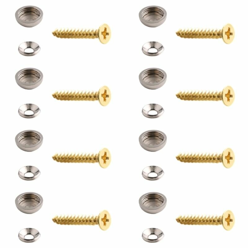 8 латунных декоративных шурупов с крышкой-серебро 15 мм