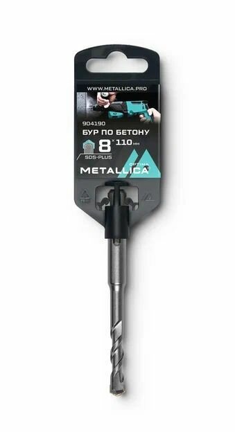 Бур по бетону SDS-plus METALLICA Optima 8х110/50 мм, напайка с центром, 2 спирали