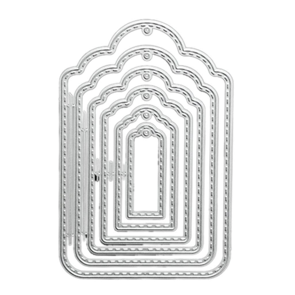 Металлические ножи для вырубки "Сшитая этикетка" для скрапбукинга