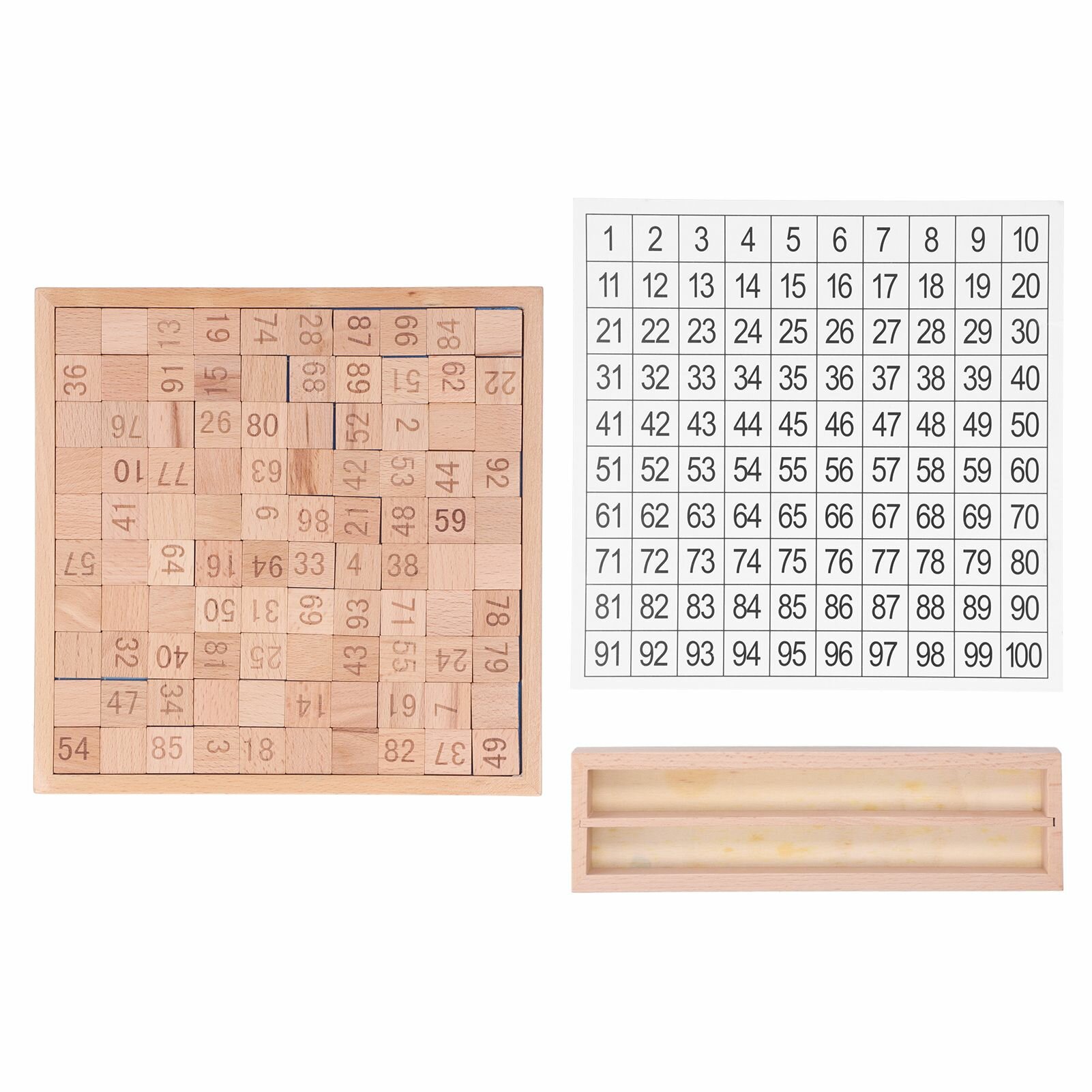 Деревянная игра числа 1-100 сотня для детей
