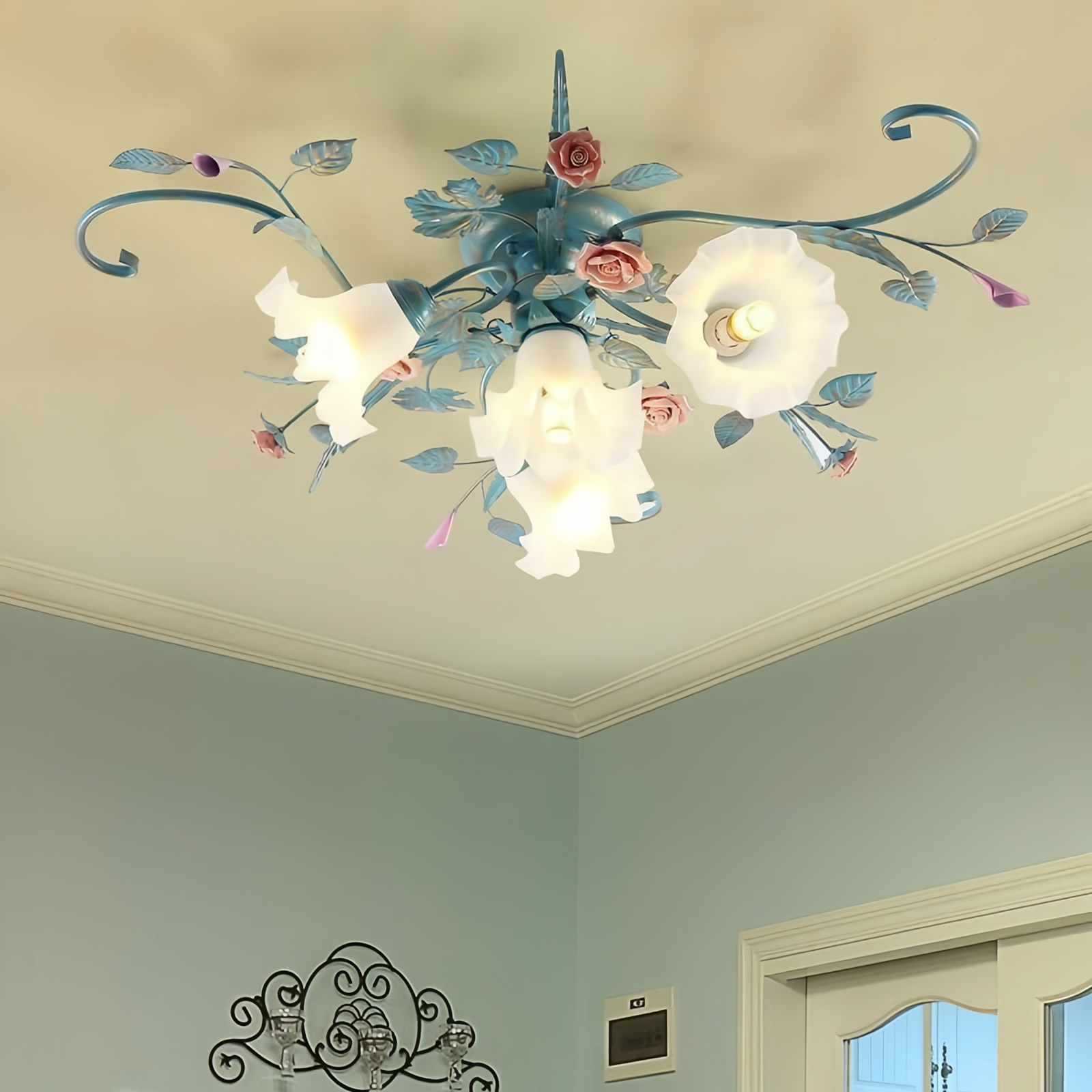 Светильник Clear Lighting "Цветок розы", E27, IP10, для спальни и гостиной