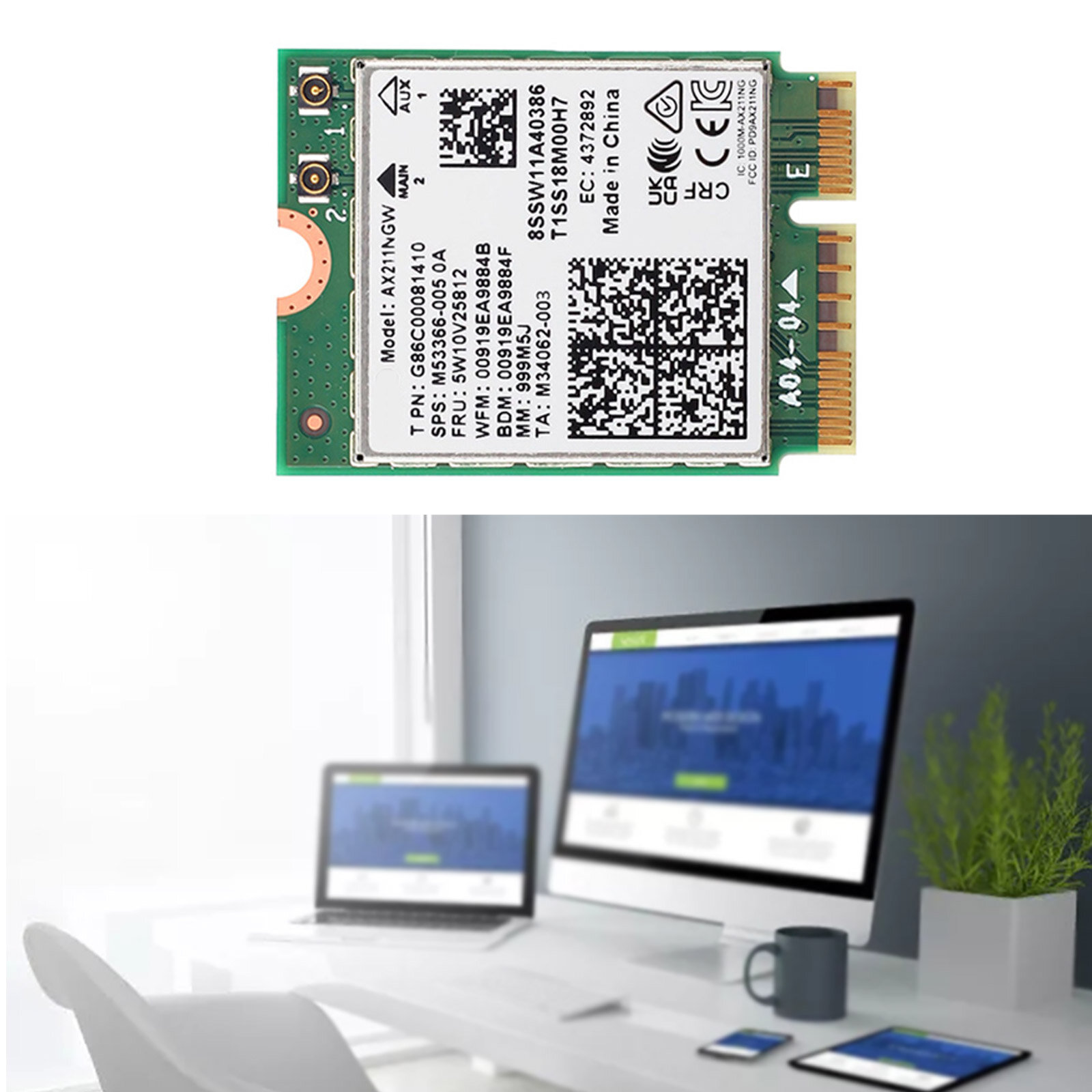 Wi-Fi 6e AX211NGW Mini PCI-E WIFI карта 5374M трехдиапазонная BT53 Беспроводная AX211