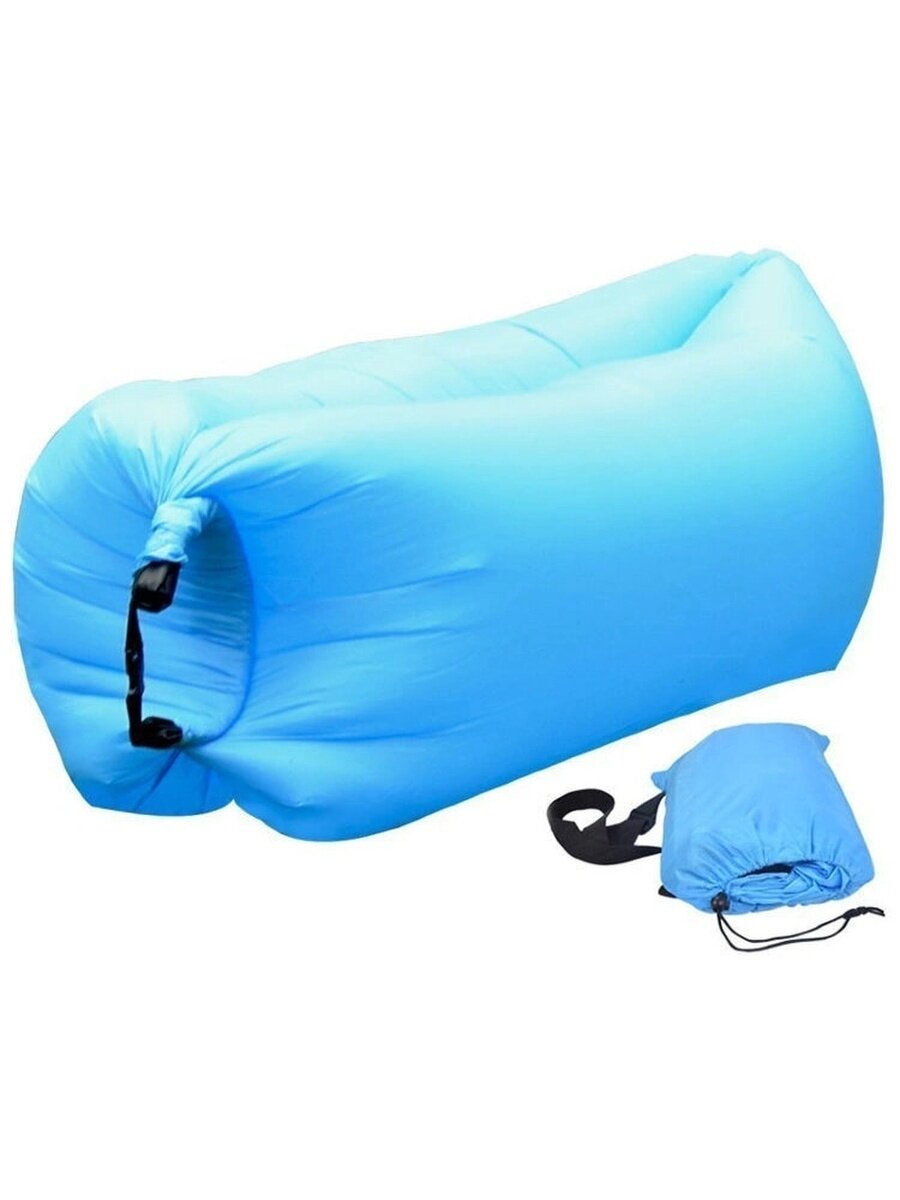 Диван надувной Ламзак, универсальный, складной, без кармашков, голубой, 200х70 см