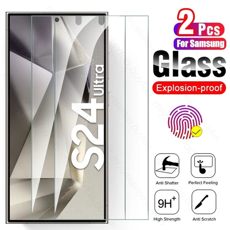 2 Шт. Защитное Стекло HD Clear Tempered Glass 9H Для Samsung Galaxy S24/S25 Ultra/Plus 5G - Ударопрочное, Устойчивое К Царапинам