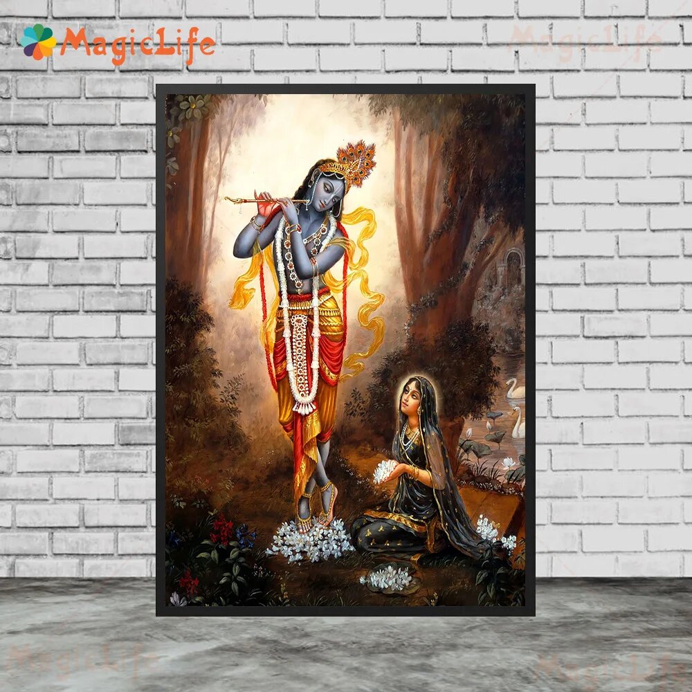 Картина на холсте Hinduism Krishna F, 20X25cm NoFrame