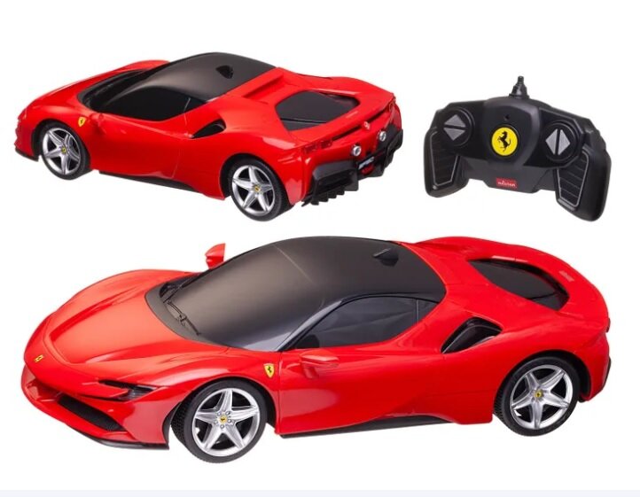 Машинка на радиоуправлении Rastar 97500 Ferrari SF90 Stradale (1:18, 25см). Двери НЕ открываются. Свет ФАР. Красная