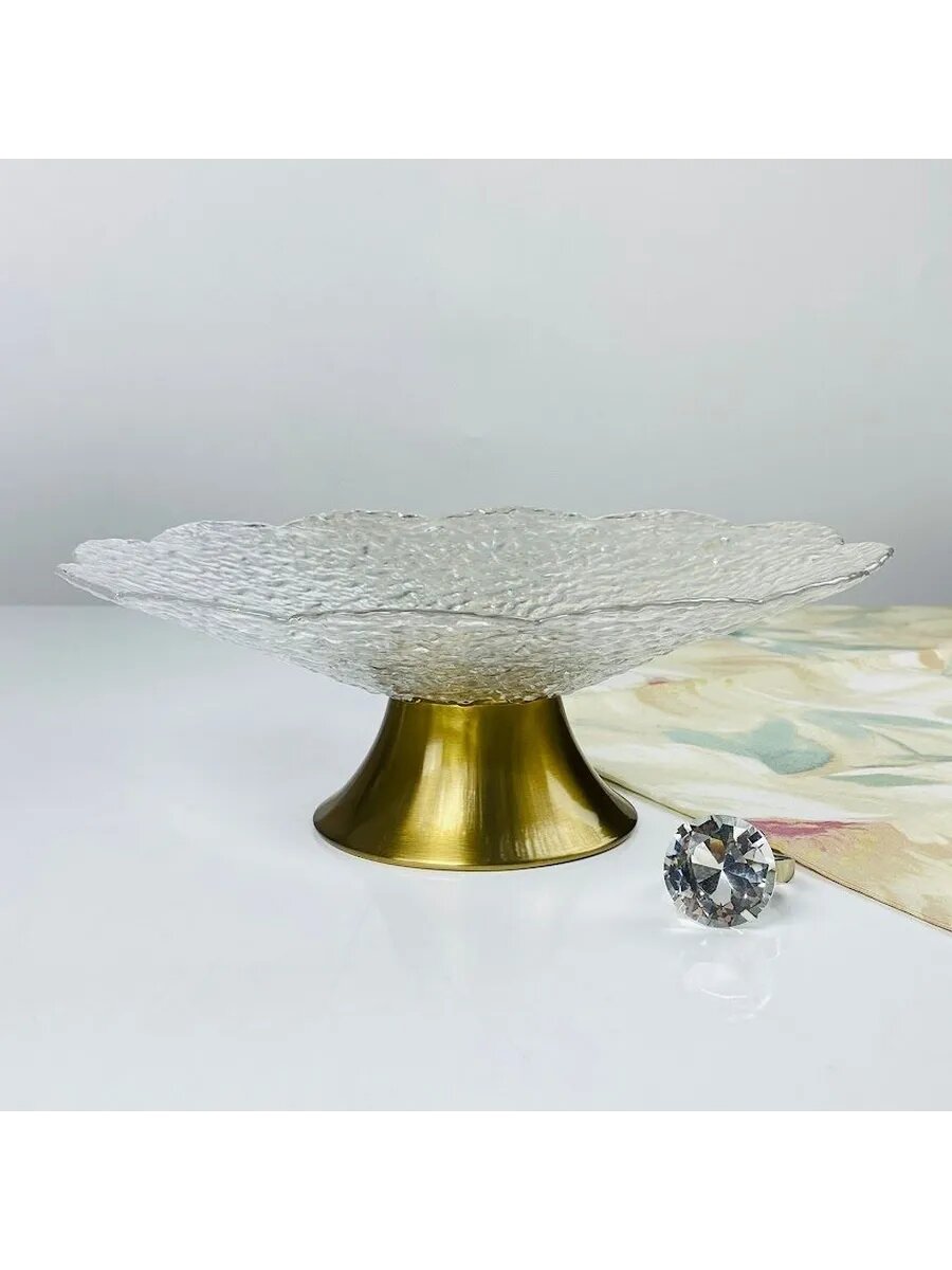 Фруктовница на ножке Lenardi 26х10см стекло