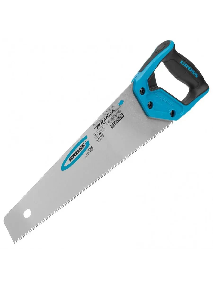Ножовка по дереву, 400 мм, 7-8 TPI, каленый зуб, GROSS 24109