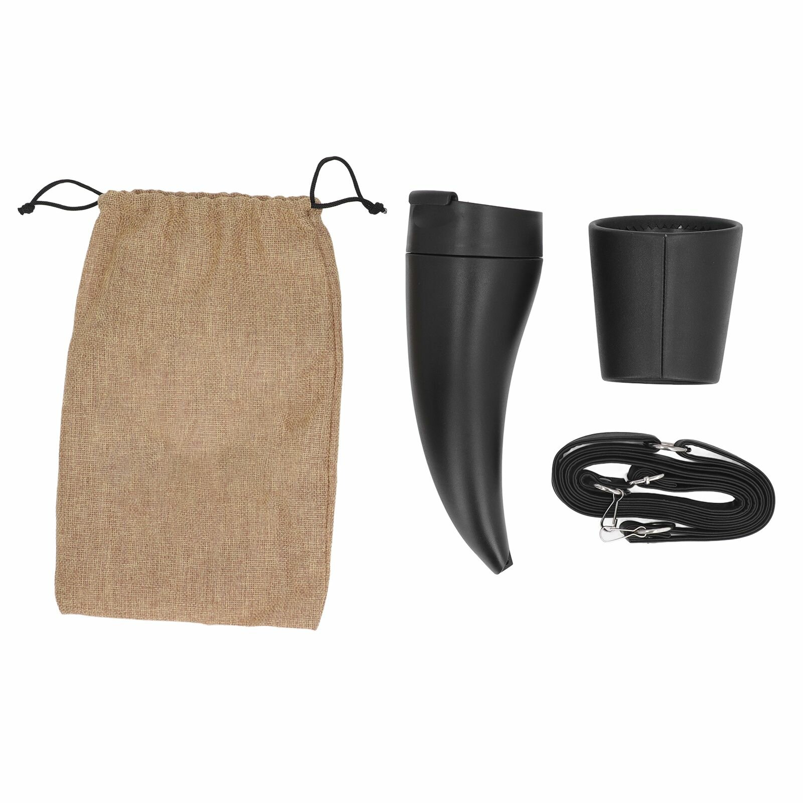 Винтажная роговая кружка с подставкой и сумкой для хранения