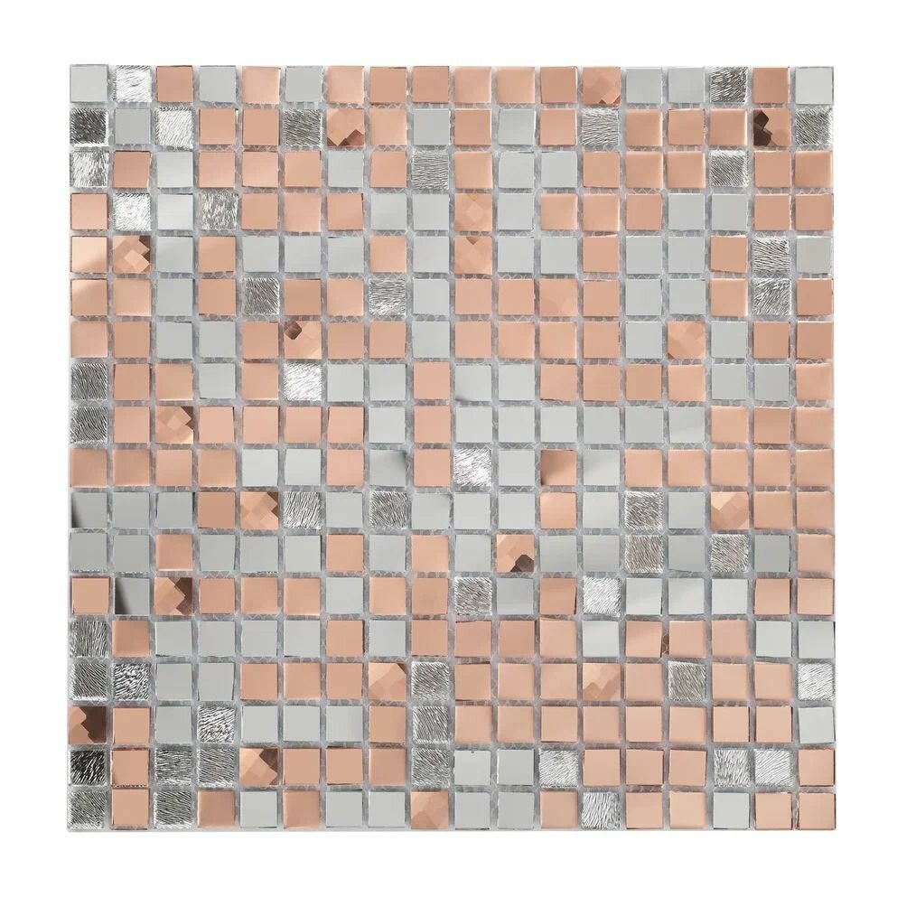 Плитка мозаика КерамограД зеркальная на сетке для ванной и душевой, влагостойкая износостойкая, 30х30см/ 5 сеток