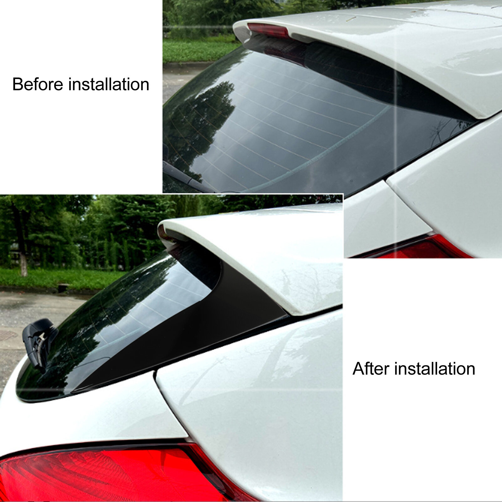 1 пара сменных боковых спойлеров на заднее стекло для Ford Focus Hatchback 2015–2018 гг, глянцево-черные