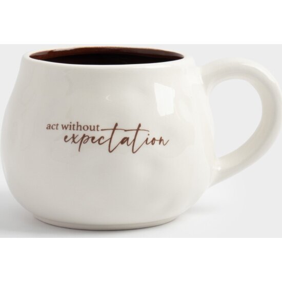 Кружка Anna Lafarg Message Действуй 400 мл, мятый эффект, керамика, бело-бордовый (ANLAF-FDW130125)