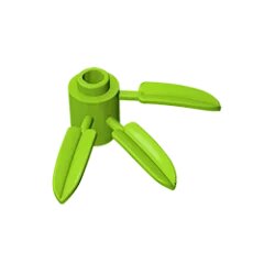 Конструктор Gobricks, зеленый, 1x1 с 3 листьями, 042