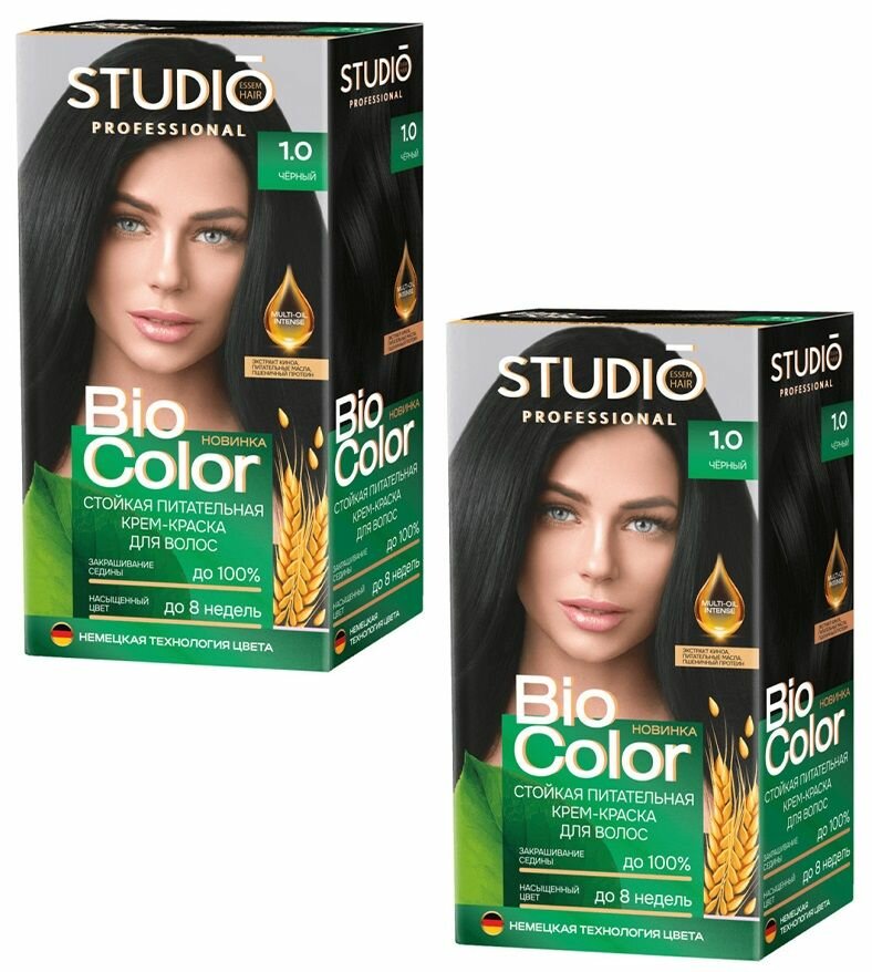 Краска для волос Biocolor Черный (2уп по 115мл)