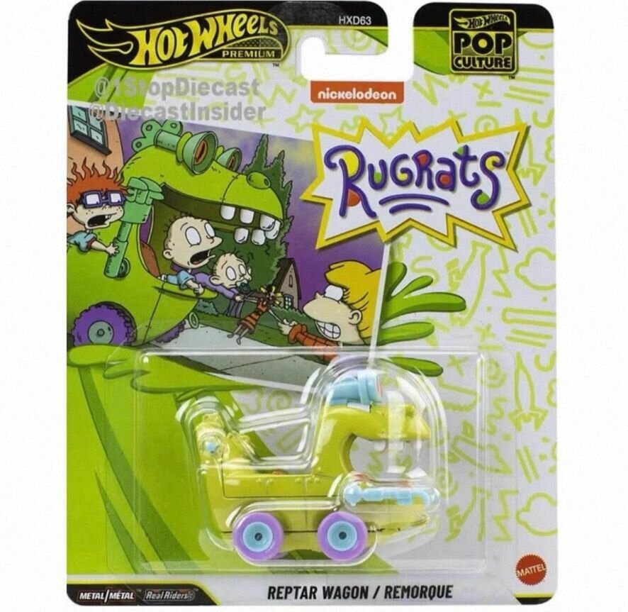 Машинка Mattel Hot Wheels Premium Car Pop Culture Entertainment 1/64 HXD63 Reptar Wagon