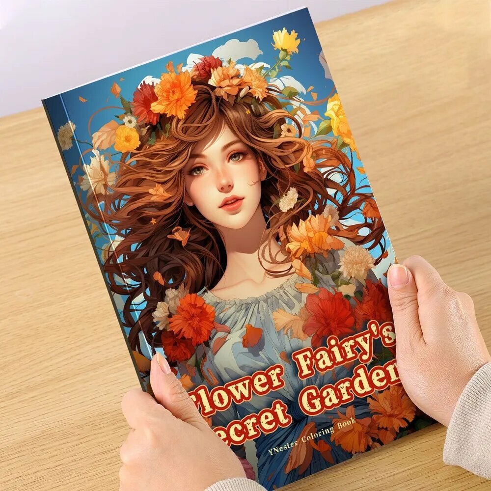 Книжка-раскраска цветочная фея, Альбом для рисования эльфы, высокое качество Книга каракулей 30 см*21 см, подходит для раскрашивания как взрослыми, так и детьми