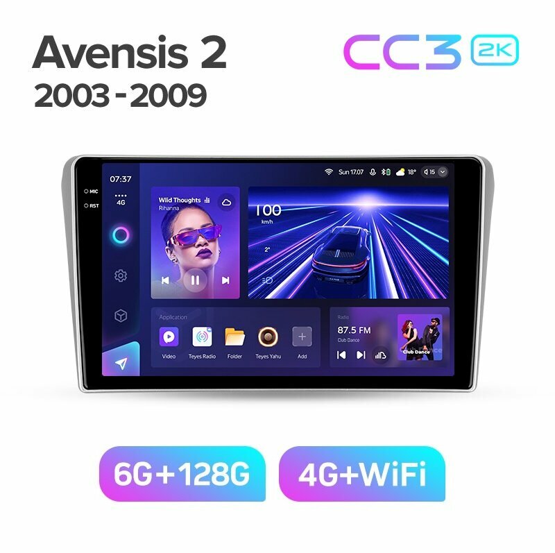 Магнитола TEYES TOYOTA AVENSIS T250 2003-2009 г. CC3 2K 6/128ГБ