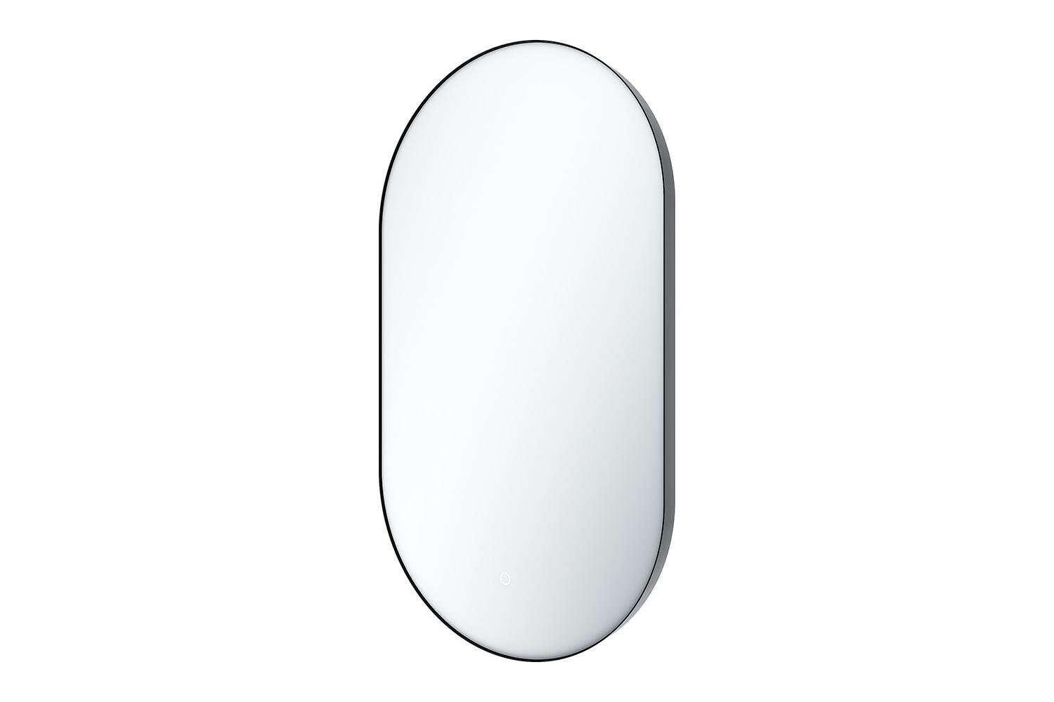 Зеркало с LED подсветкой MART Diva, 45х80 см, в раме, цвет чёрный
