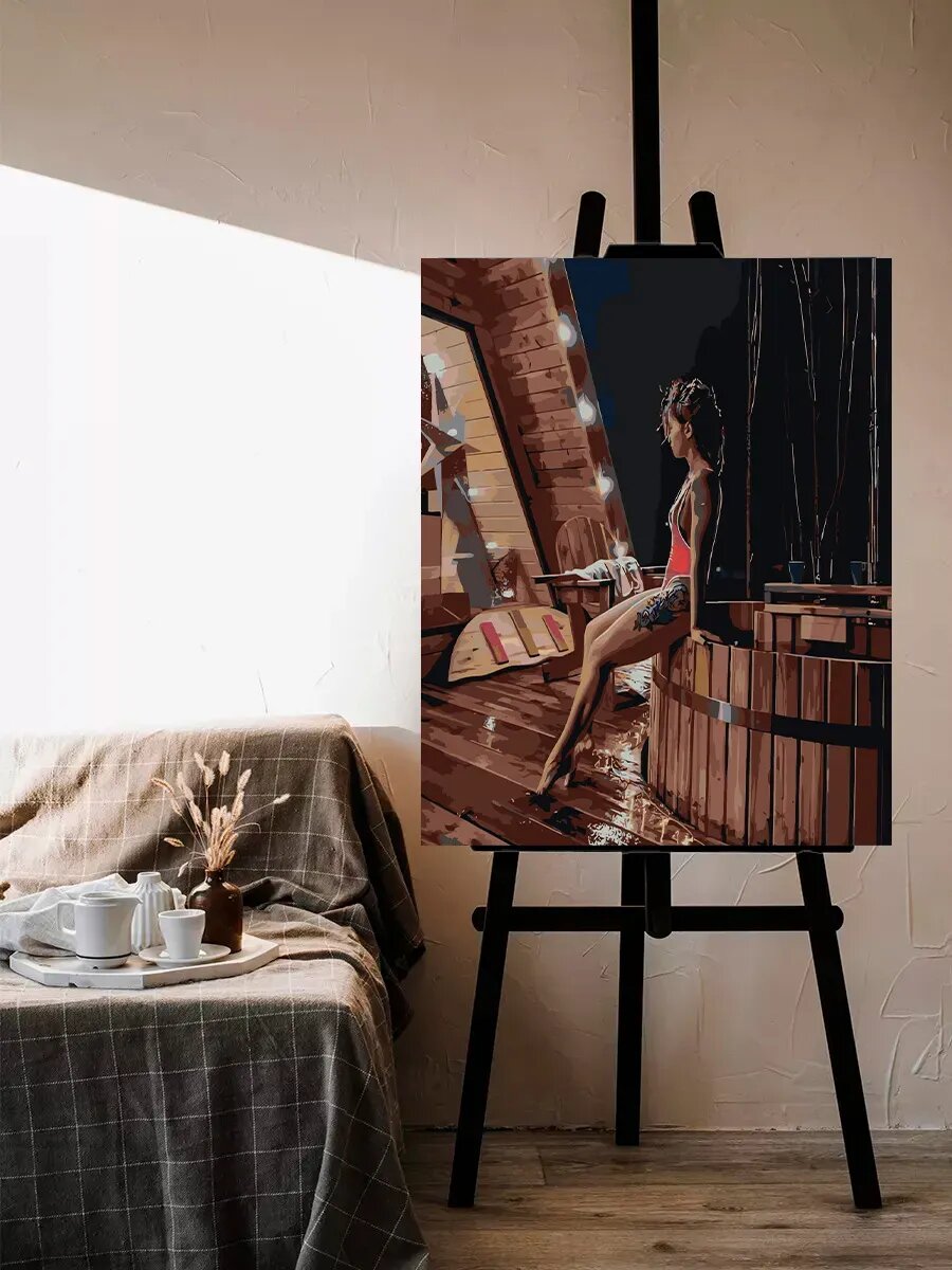 Картина по номерам Девушка Сауна Чан Отдых